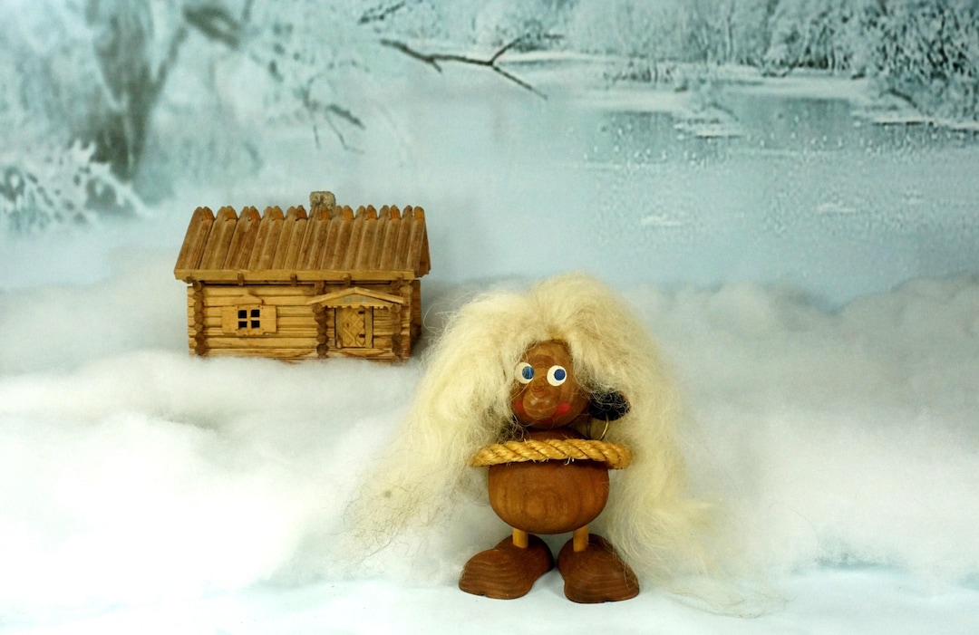 Swedish Handmade Teak Troll Figurine, Vintage Yuletide Decoration ...