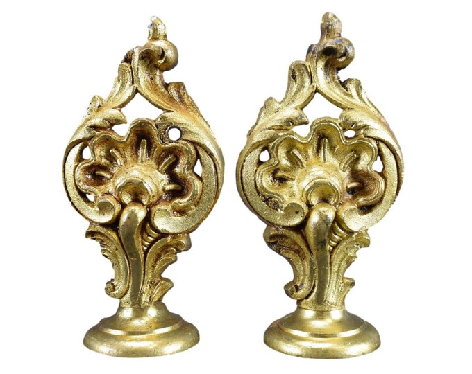 Bronze Curtain Rod Ends Finials Rococo Louis XV - Etsy