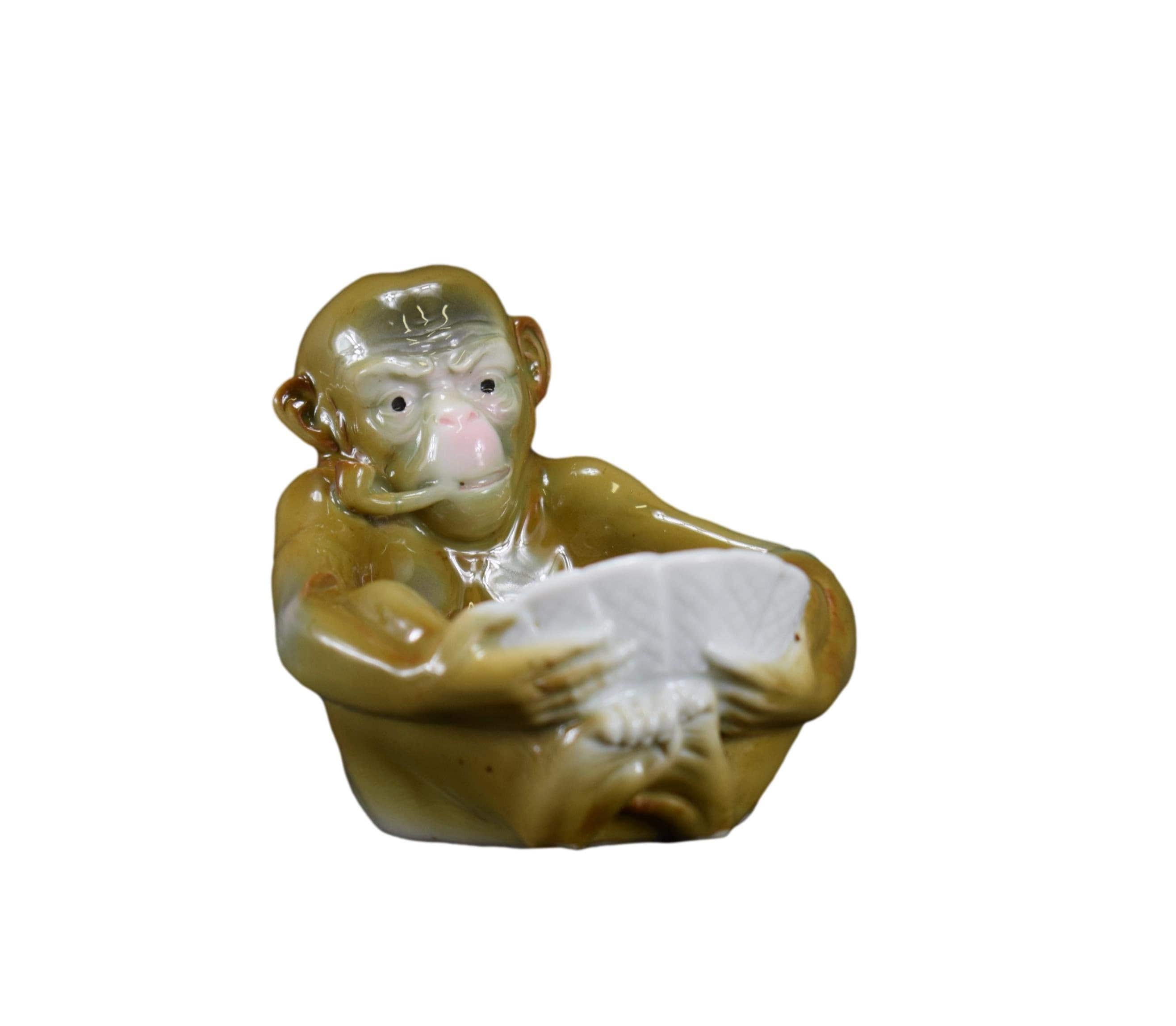 Art Deco German Porcelain Monkey Figurine Playing Card Trinket - Etsy