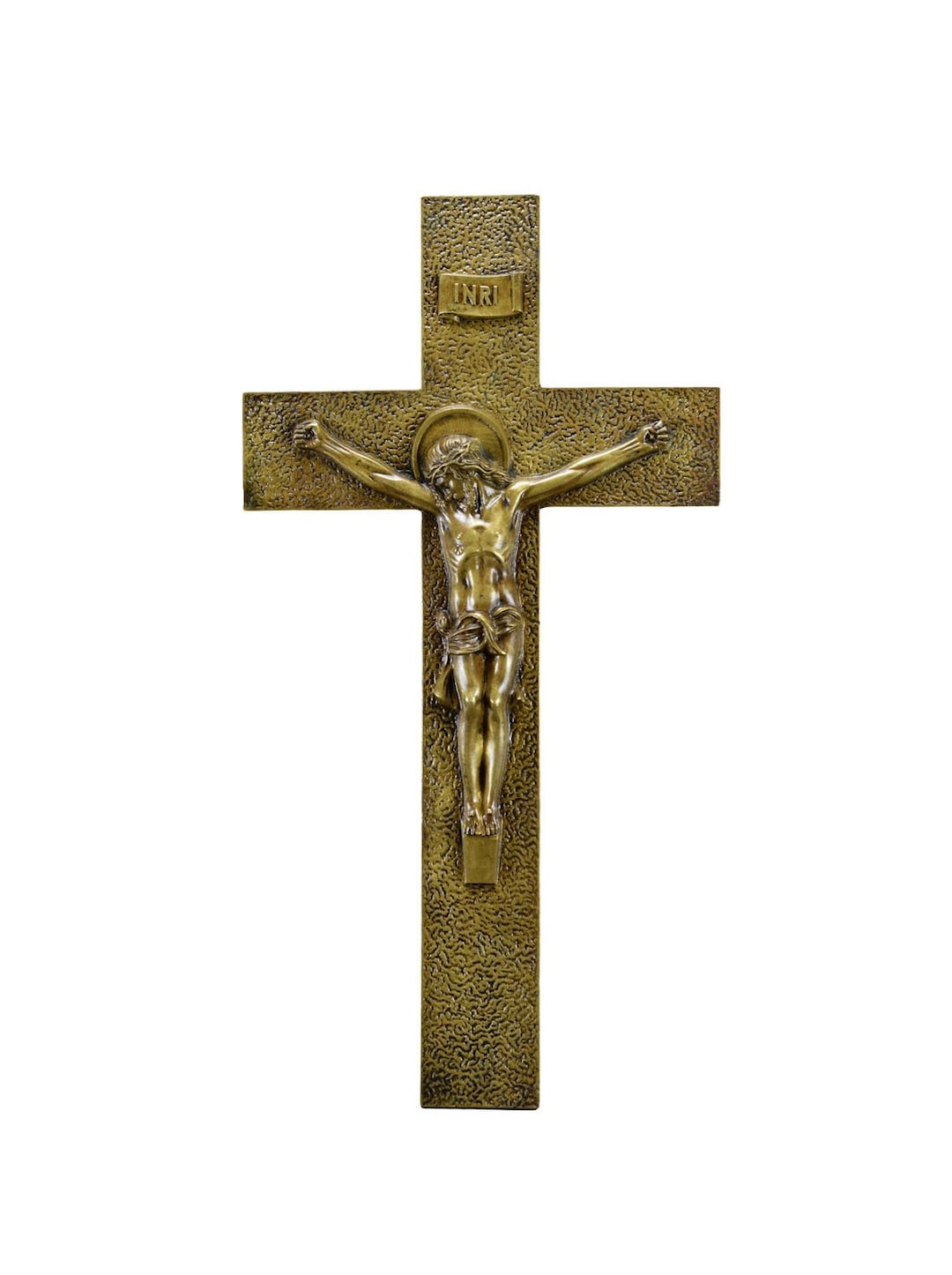 23" Art Deco Bronze Wall Crucifix, Jesus Christ Corpus, French Antique ...