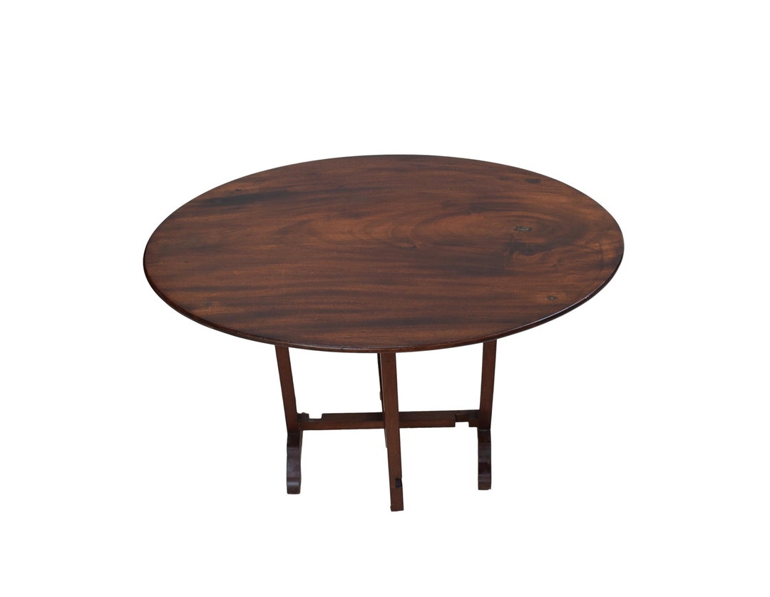 Small Wood Wine Tasting Table With Tilt Top Rare French Vintage Coffee ...