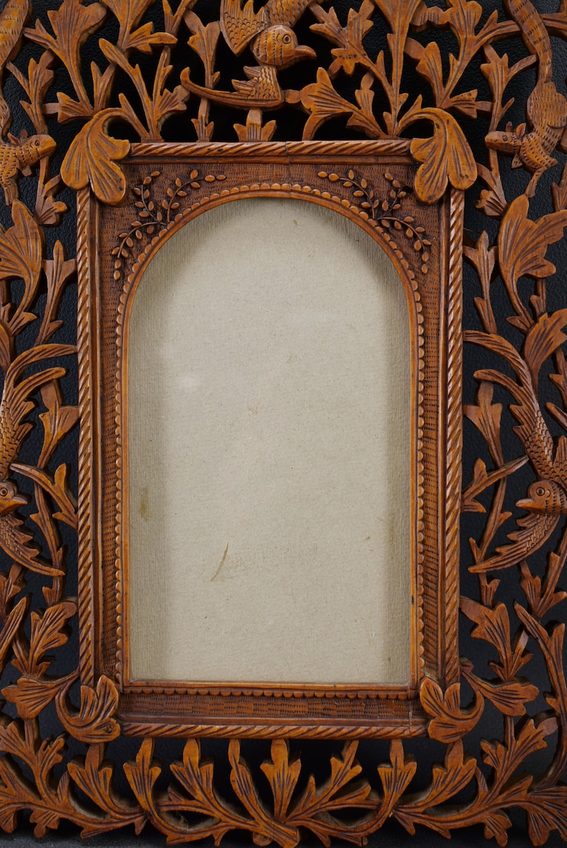Vintage Hand Carved Wood Wall Photo Frame Indochine - Etsy