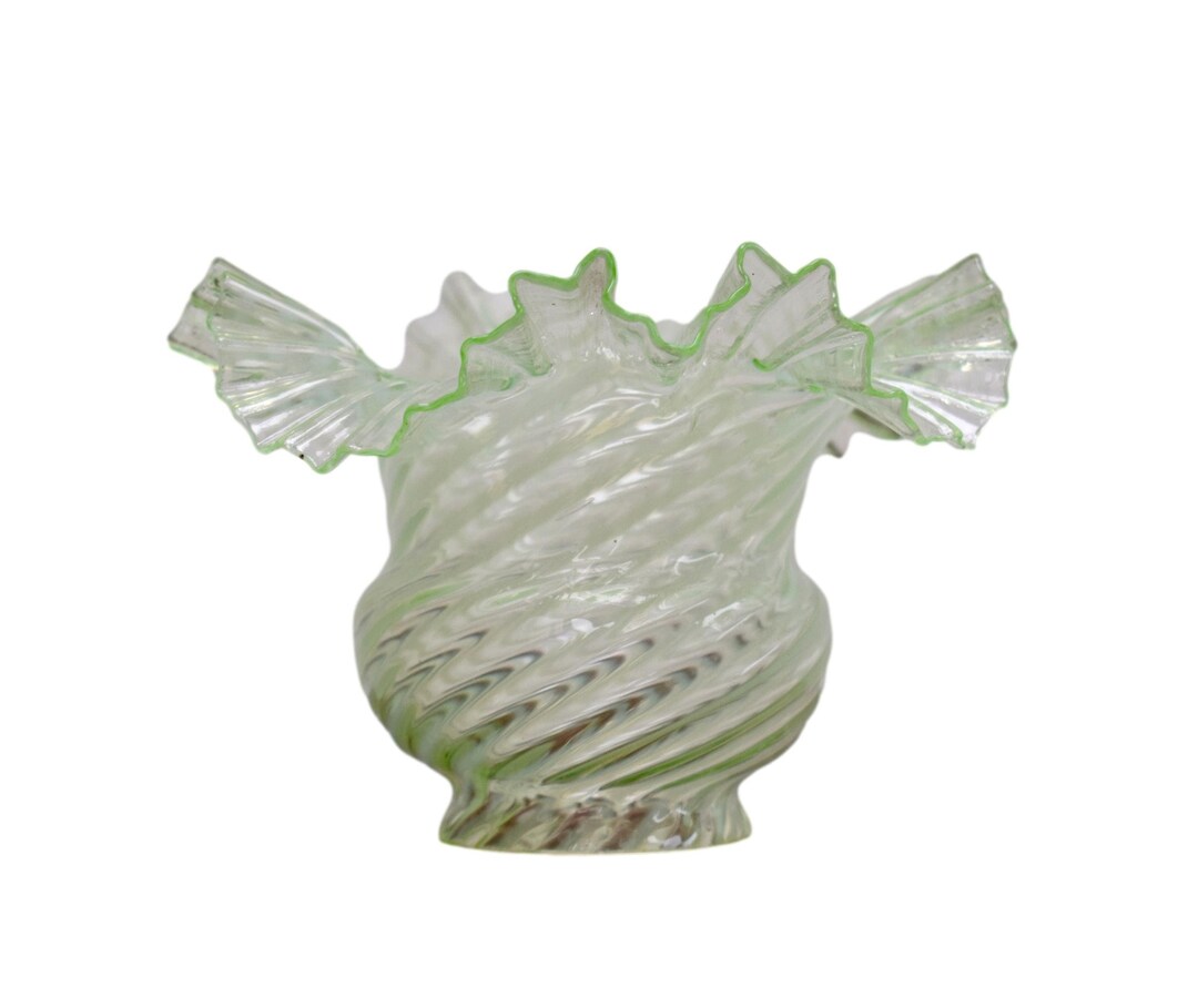 Opalescent Uranium Vaseline Swirl Glass Lamp Shade Kerosene Oil - Etsy