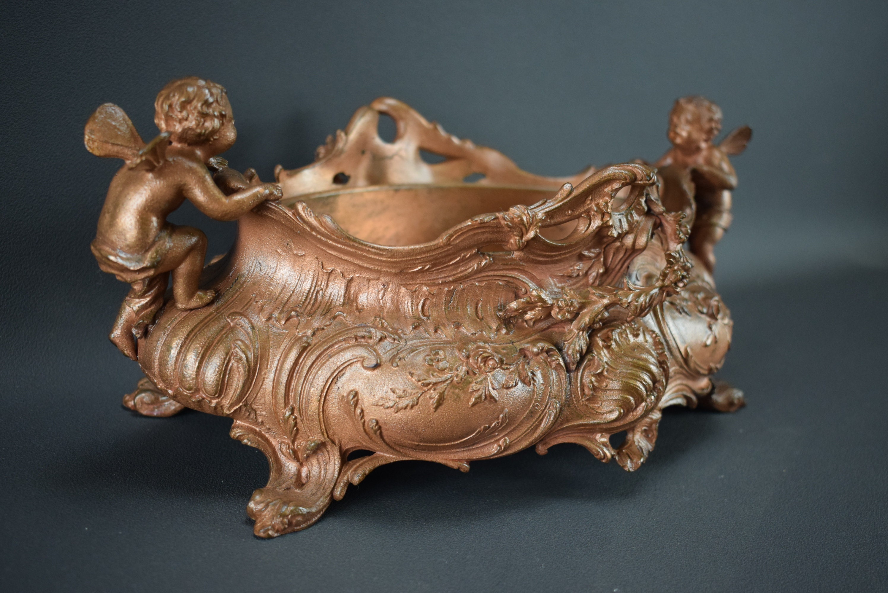 Rococo French Angels Centerpiece Jardiniere Copper Finish - Etsy