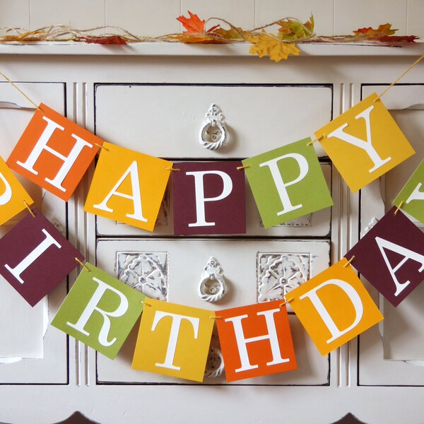 Fall Birthday Banner - Etsy