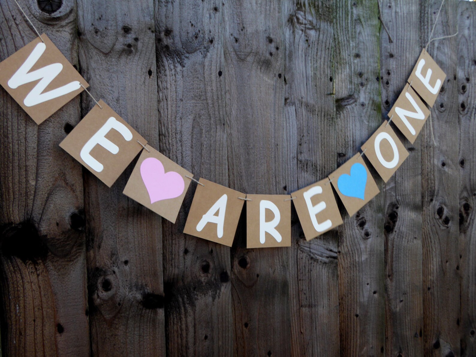 Twins Birthday, We Are One Bunting, Twins 1st Birthday Party Decor ...