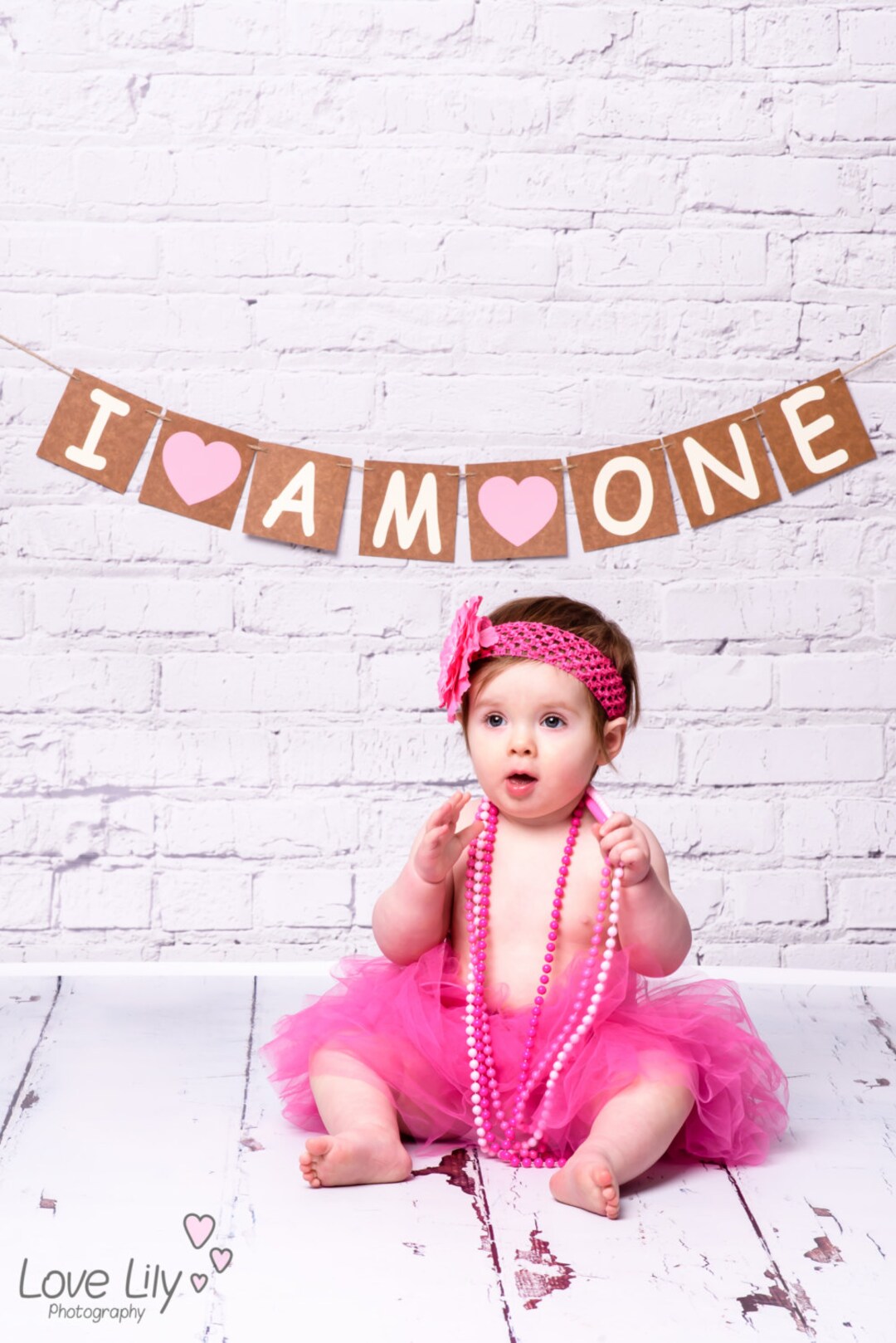 I Am One Banner, 1st Birthday Girl, Cake Smash Photo Shoot - Etsy