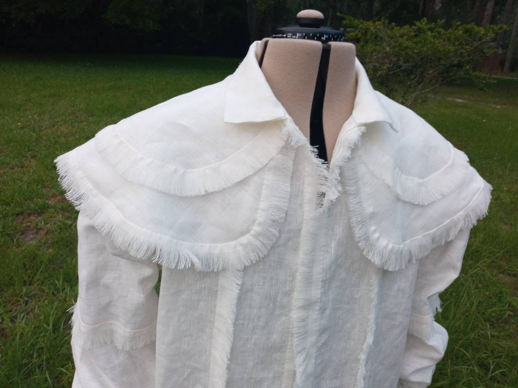 Men's 18th Century Hunting Shirt. 100% Linen, Hand Stitched. Custom ...