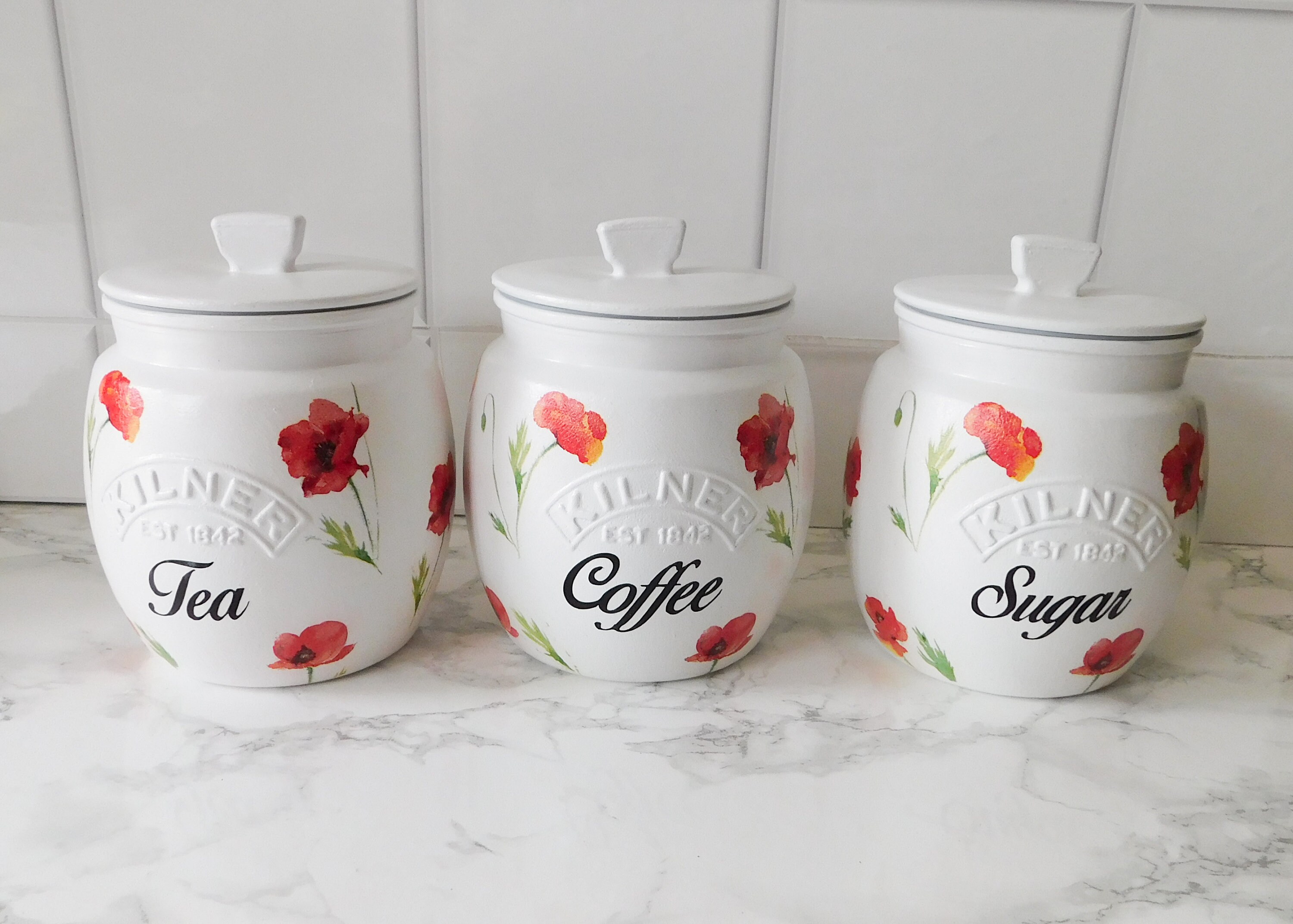 Poppies Kitchen Canisters, Poppy Tea Coffee Sugar Jars, Cookie Jar ...