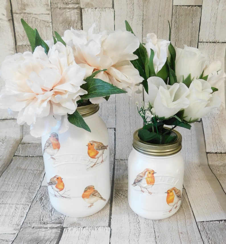 Robin Painted Kilner Jar Jar Vase Table Centrepiece Gift - Etsy UK