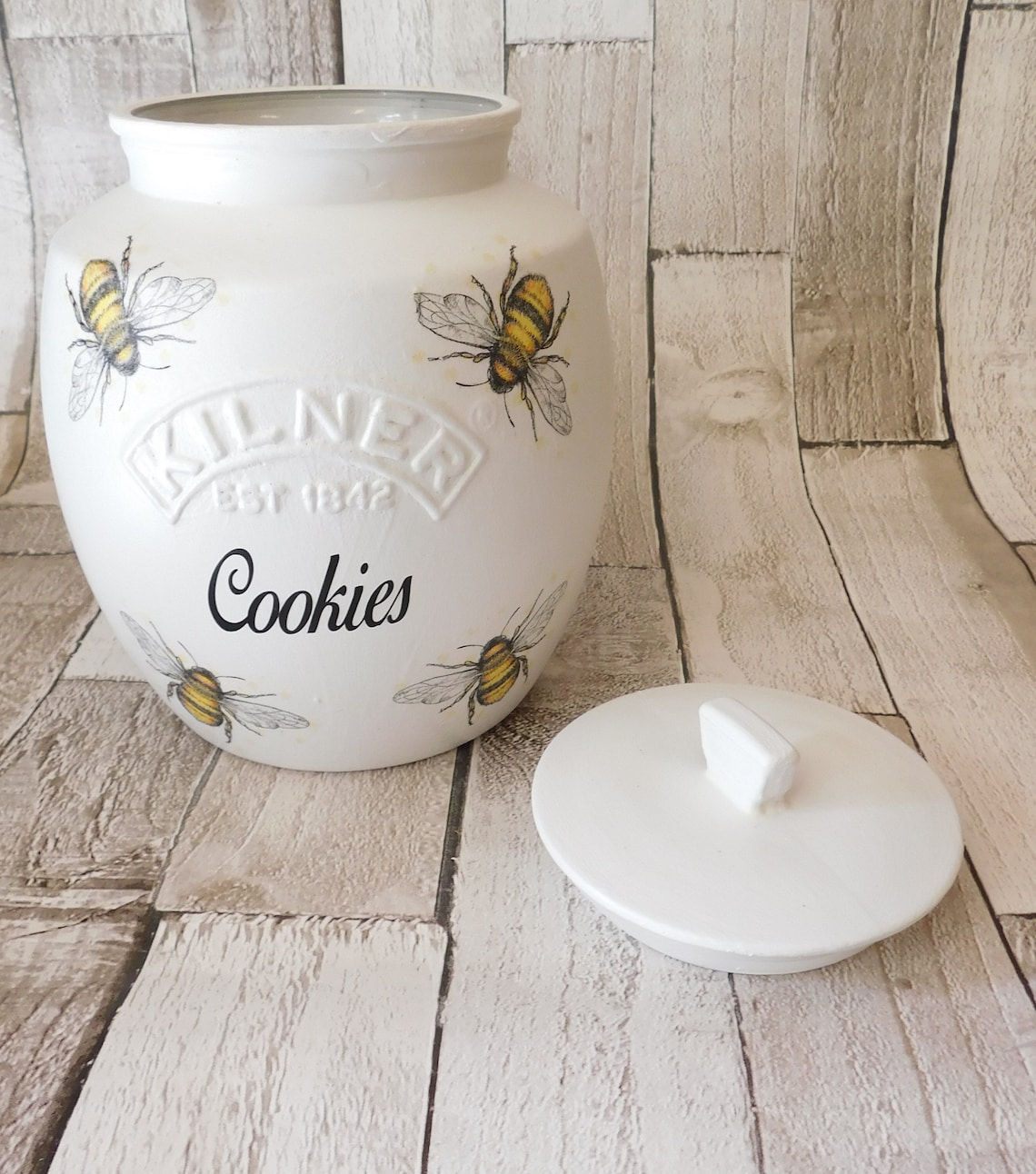 White Honey Bee Kitchen Canisters Tea Coffee Sugar Jars | Etsy UK