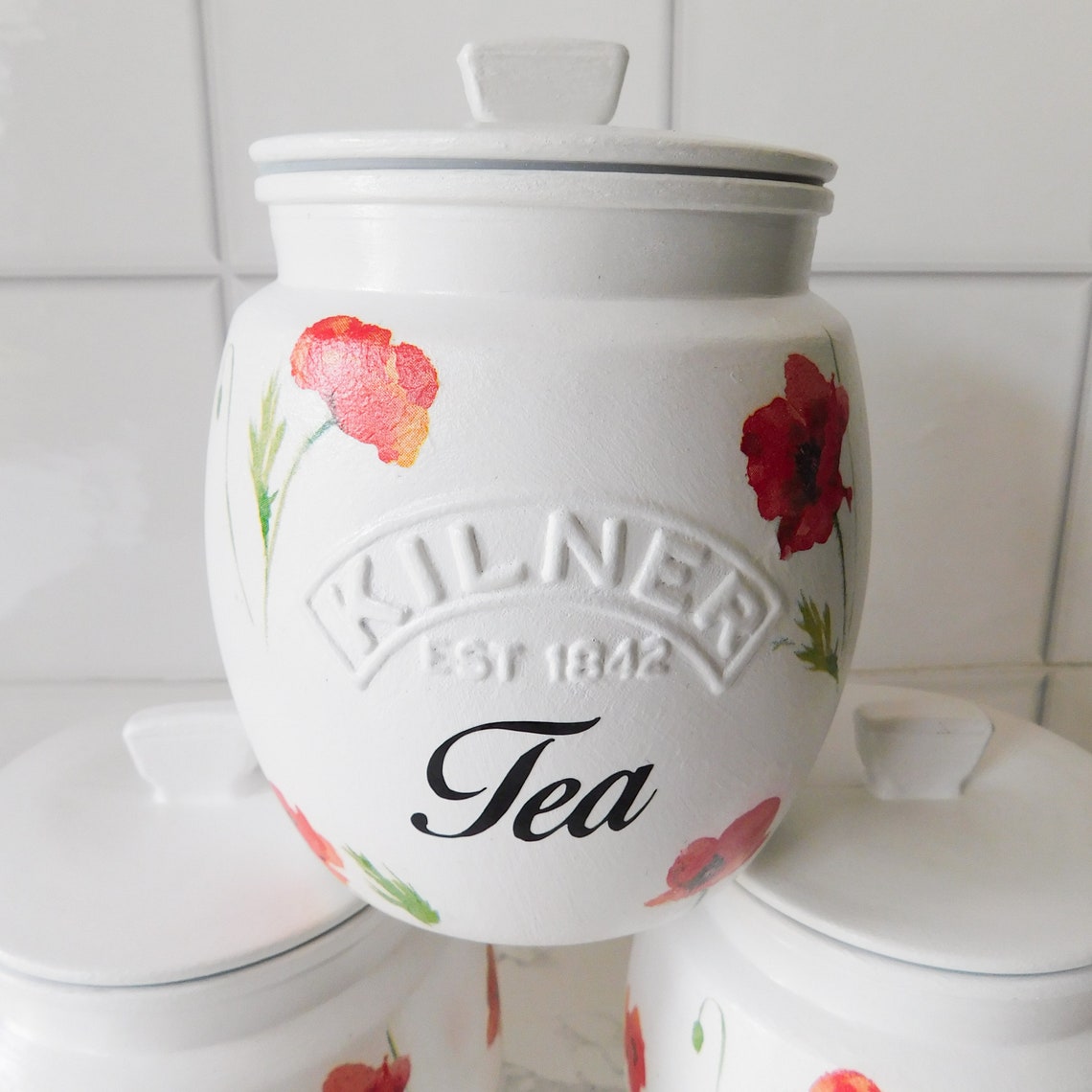 Poppies Kitchen Canisters, Poppy Tea Coffee Sugar Jars, Cookie Jar ...