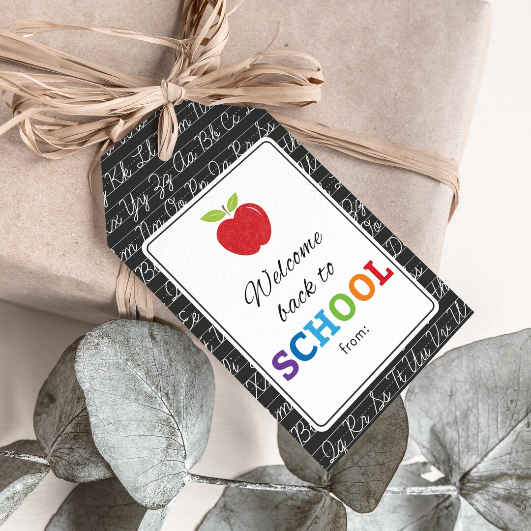 Printable Welcome Back to School Favor Gift Tag, Back to School Gift ...