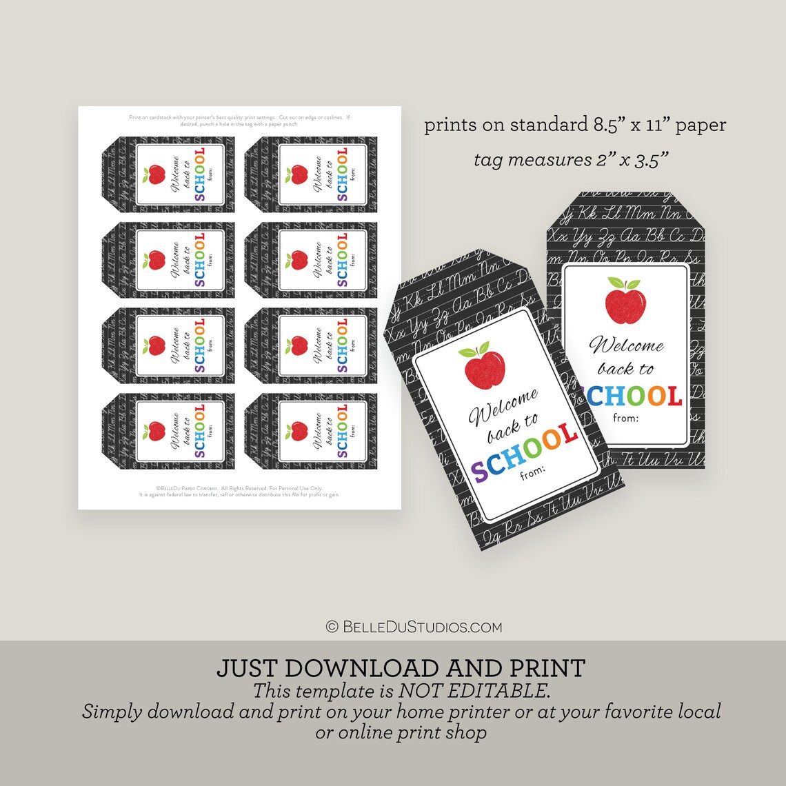 Printable Welcome Back to School Favor Gift Tag Back to - Etsy