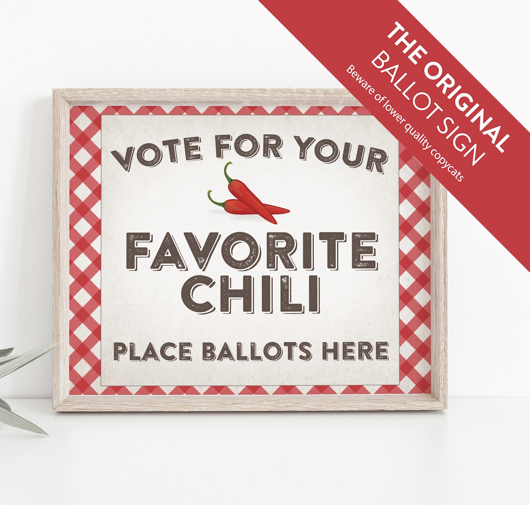 Printable Chili Cook-off Ballot Box Sign, Sign for Ballot Voting, NO ...