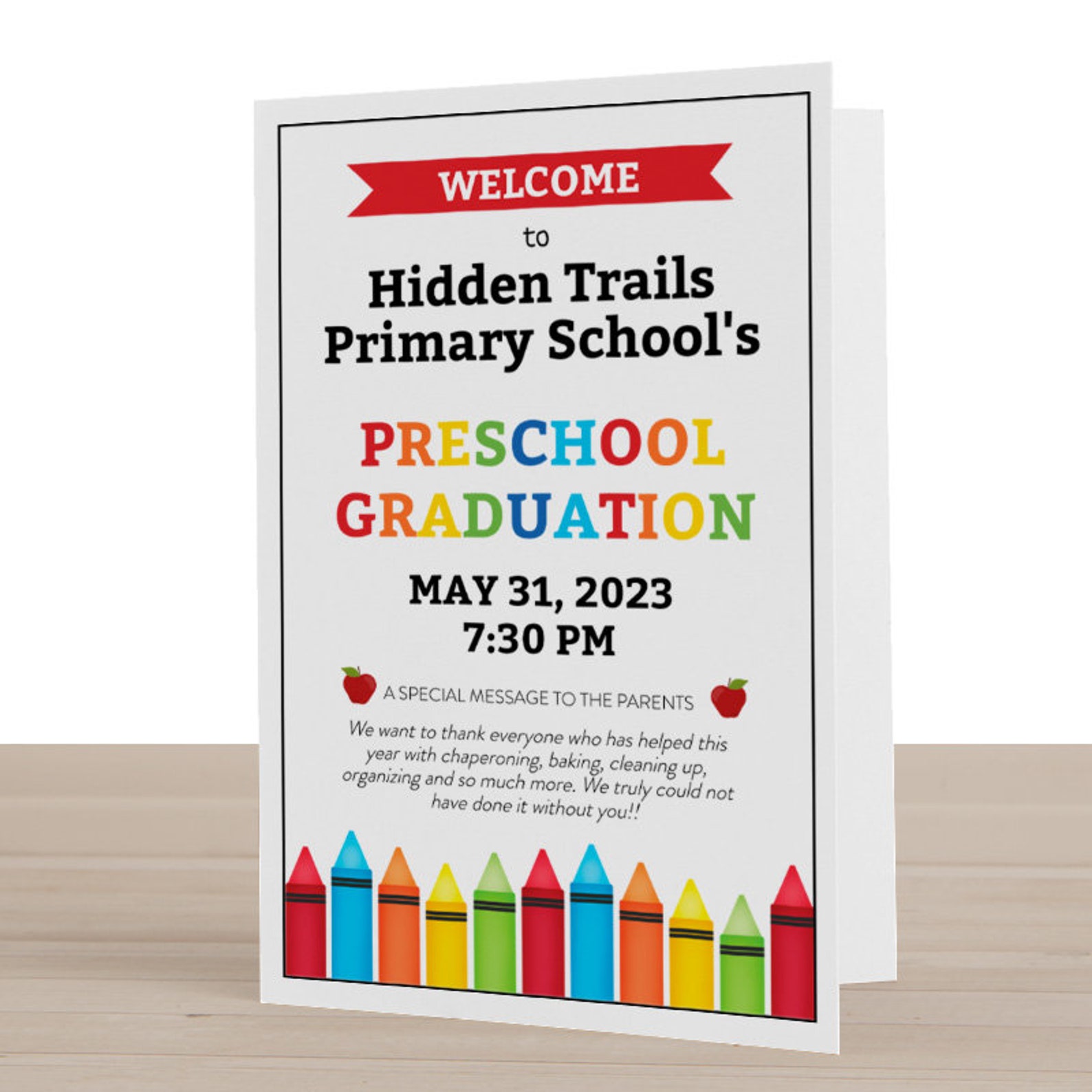 DIY Editable Preschool Graduation Program, Preschool Graduation ...