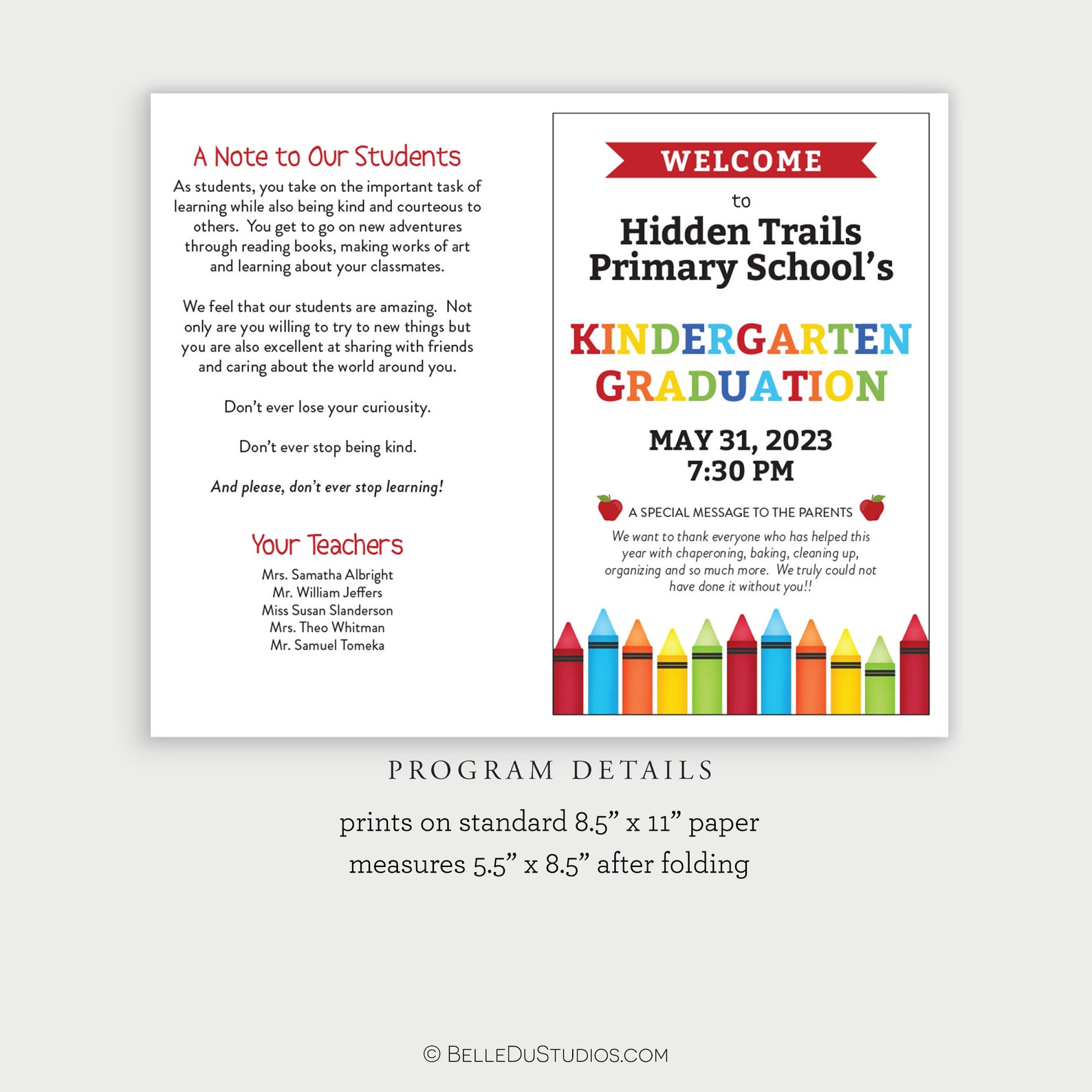 DIY Editable Kindergarten Graduation Program, Kindergarten Graduation ...