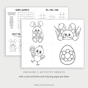 Printable Easter Activity Coloring Kit, Easter Basket Stuffer Idea ...