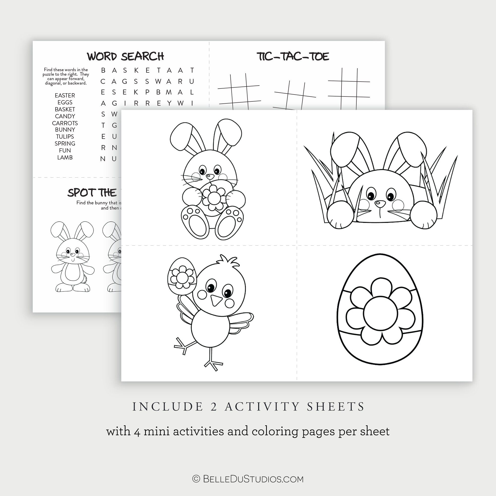 Printable Easter Activity Coloring Kit Easter Basket Stuffer - Etsy