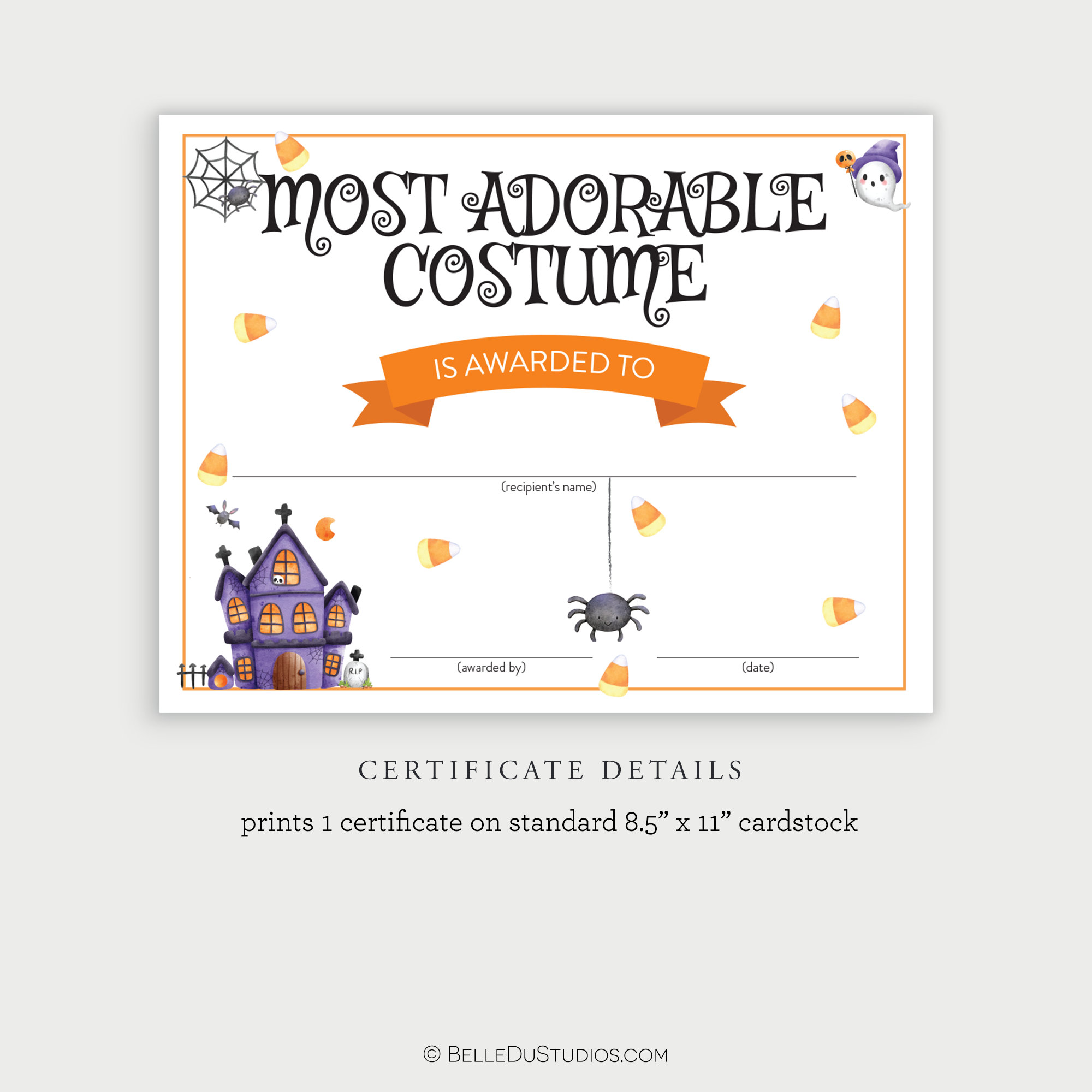Printable Halloween Costume Award Certificate Bundle, Trick or Treat ...