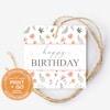 Pink Happy Birthday Gift Tags: Printable Pastel Designs (US Letter & A4 ...