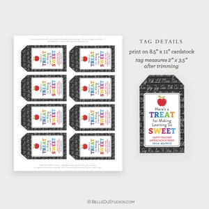 Printable Teacher Appreciation Week Gift Tag, Teacher Thank You Tag ...