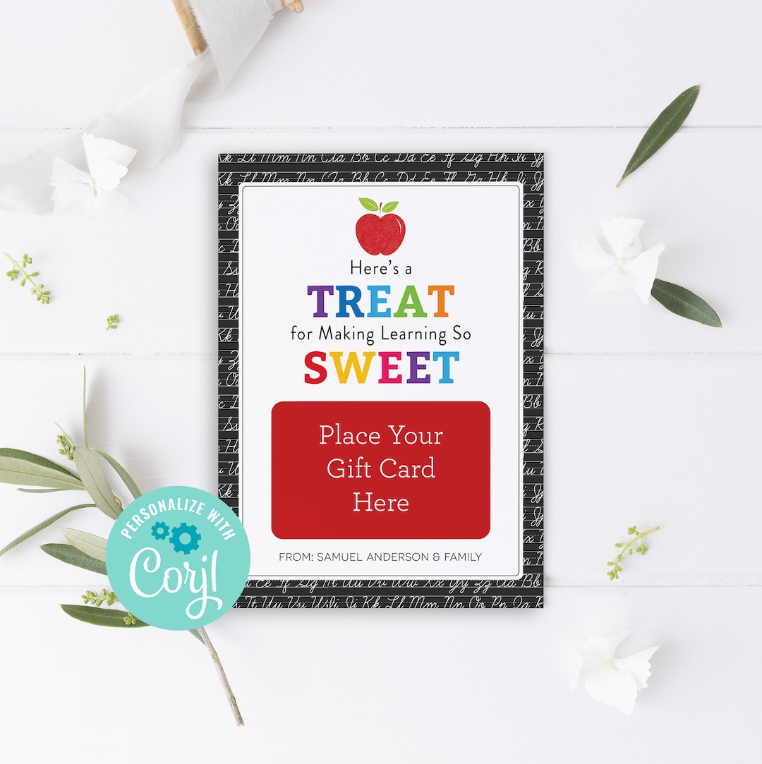 Printable Teacher Appreciation Week Gift Card Holder, Teacher Thank You ...