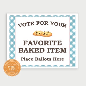 Printable Food Competition Ballot Sign, Bake off Competition ID Cards ...