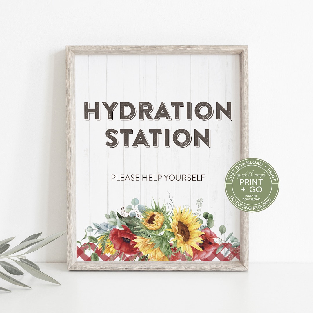 Printable I Do BBQ Hydration Station Sign, I-do BBQ Drinks Sign, Red ...