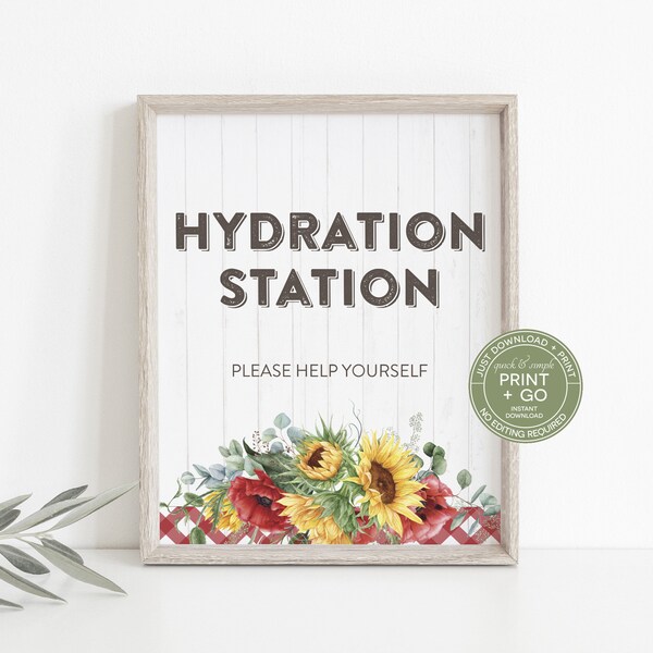 Hydration Station Sign - Etsy