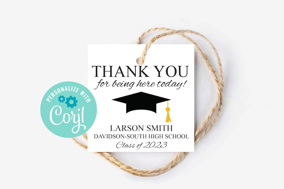 Printable Graduation Thank You Favor Gift Tag, Graduation Favor Tag ...