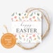 Printable Happy Easter Gift Tag, Minimalist Floral Easter Tag, Simple ...