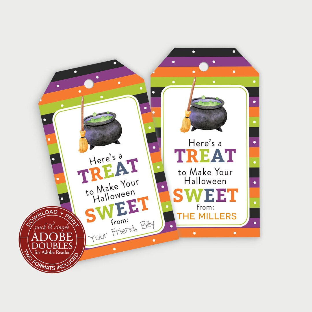 Printable A Treat to Make Your Halloween Sweet With Witch's Cauldron ...