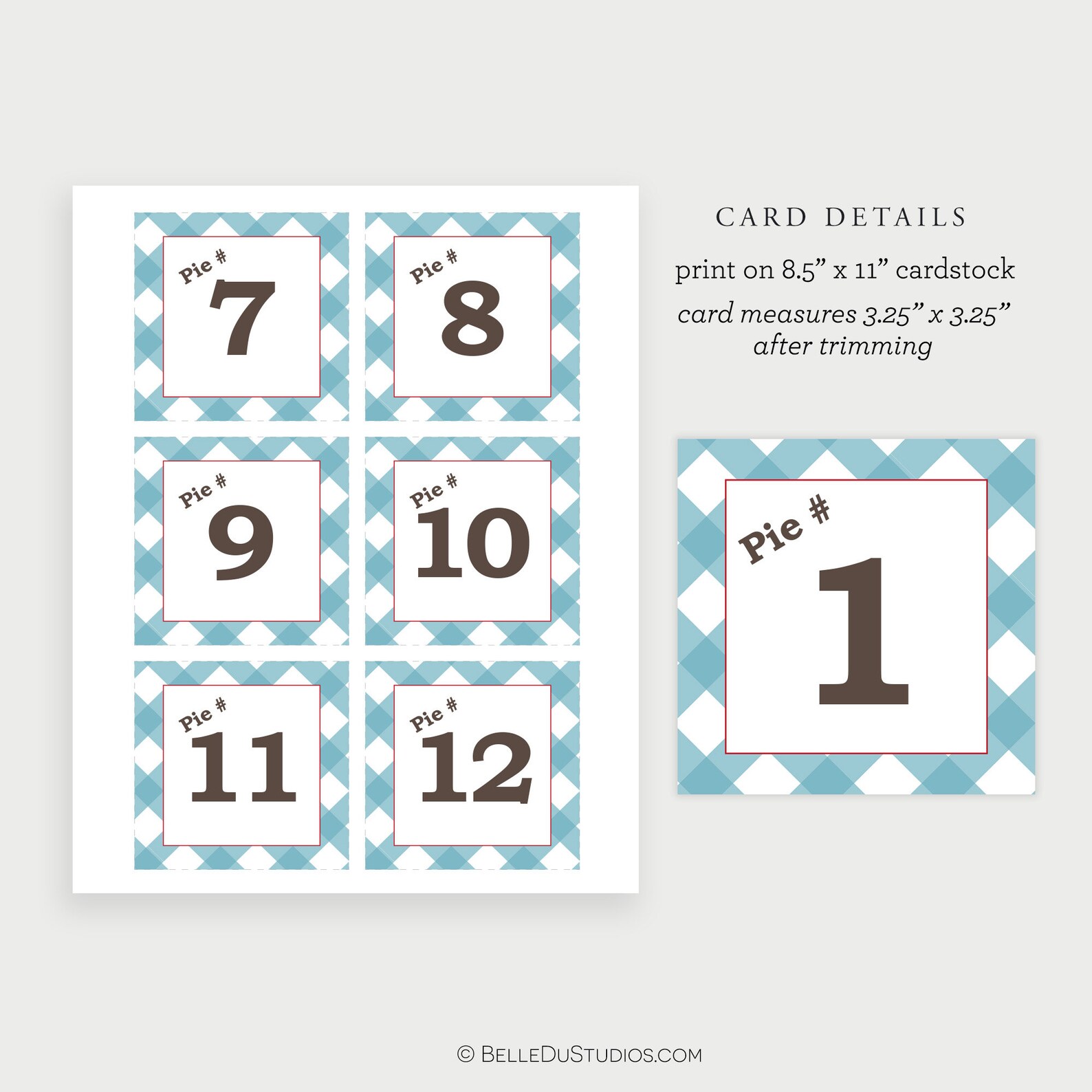 Printable Pie Bake-off Number Cards, Bake off Competition ID Cards, Pie ...