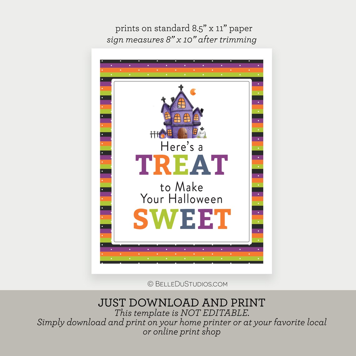 Printable A Treat to Make Your Halloween Sweet Table Sign 8 X - Etsy