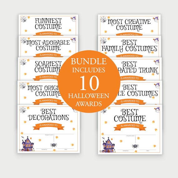Best Halloween Costume Certificates Printable