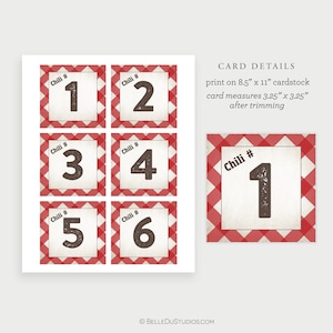Printable Chili Cook-off Crockpot Number Cards, Chili Cook off ...