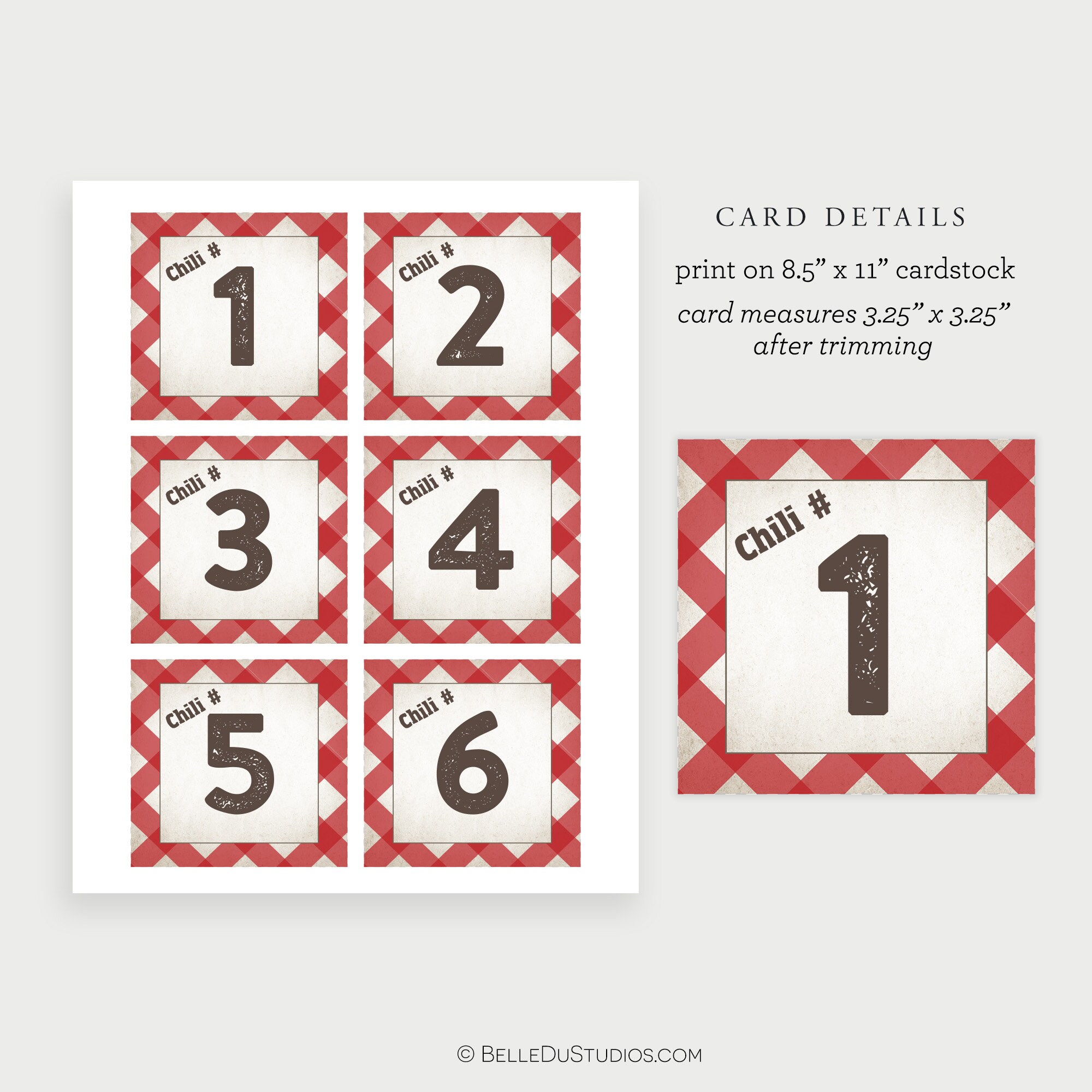 Printable Chili Cook-off Crockpot Number Cards, Chili Cook off ...