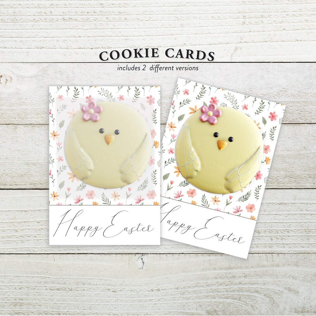 Printable Easter Cookie Card, Easter Favor, Happy Easter Tag, Easter ...