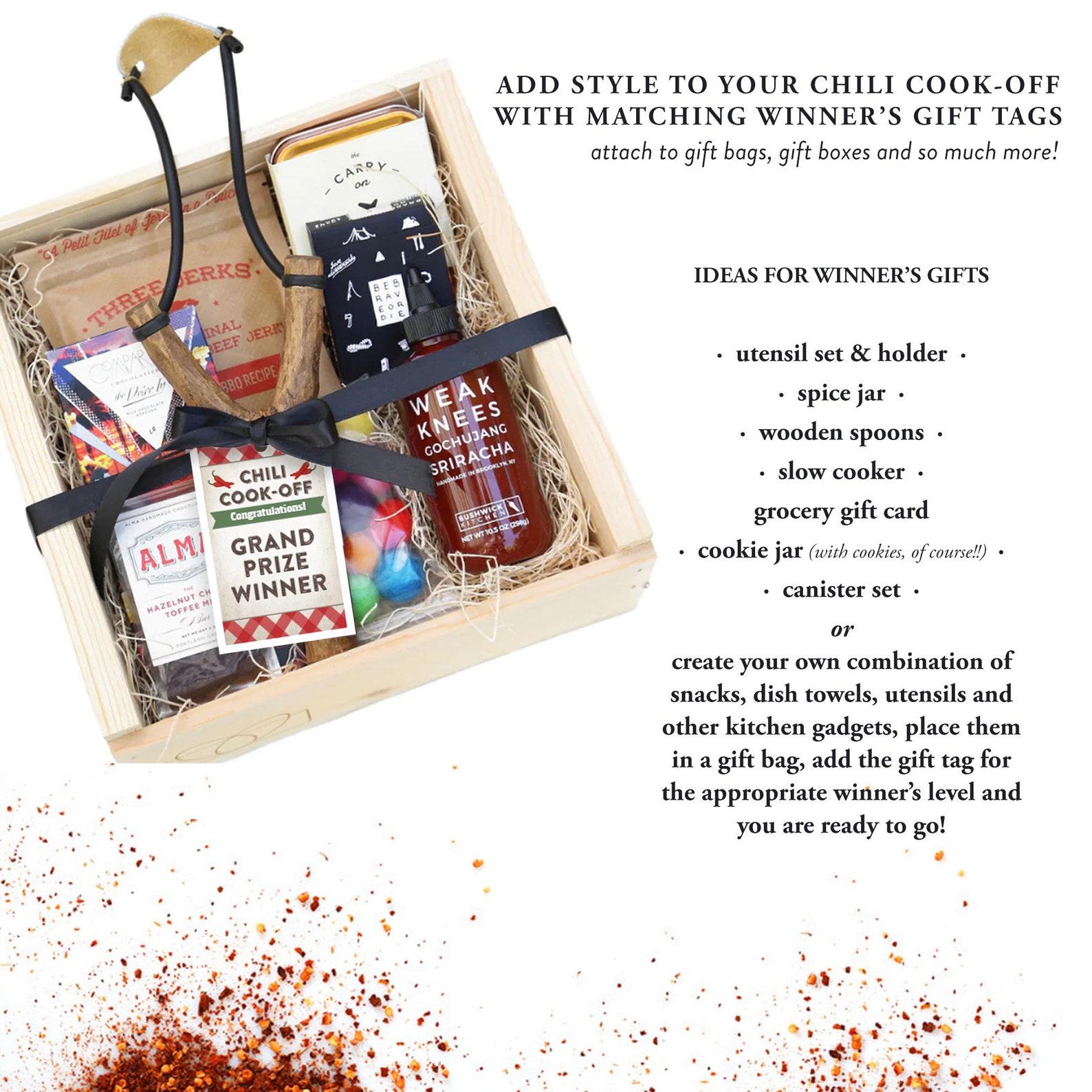 Printable Chili Cook-off Award Winner's Gift Tag, Create Your Own Award ...