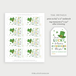 Printable so Lucky to Have a Coworker Like You Gift Tag, Gift for Co ...