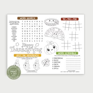 Printable Thanksgiving Fun Activity Sheet, Halloween Coloring and ...