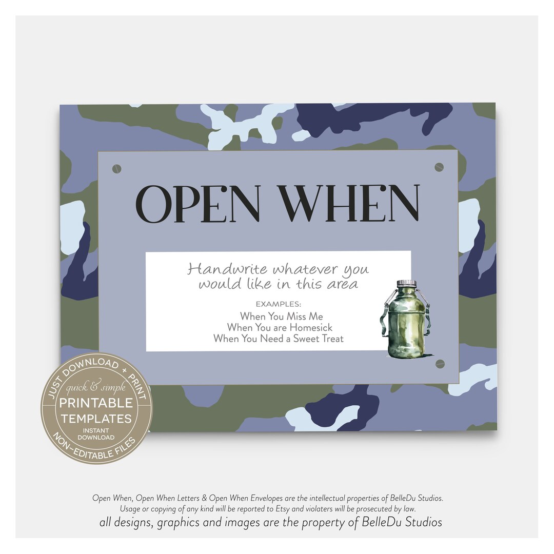 PRINTABLE Open When Letters & Envelopes, Deployment Letters, College ...