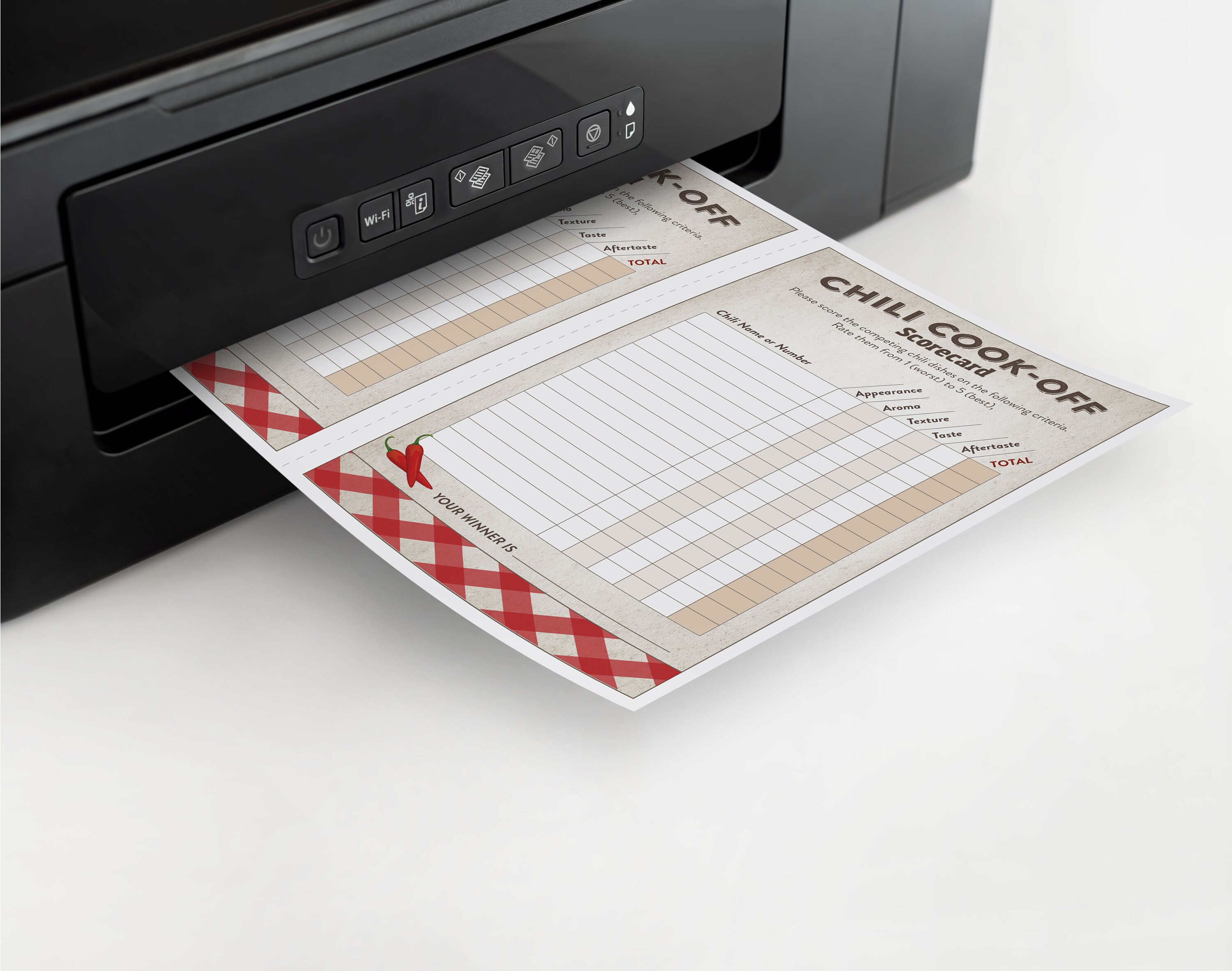 Printable Chili Cook-off Scorecard, Cook off Competition Ranking Card ...