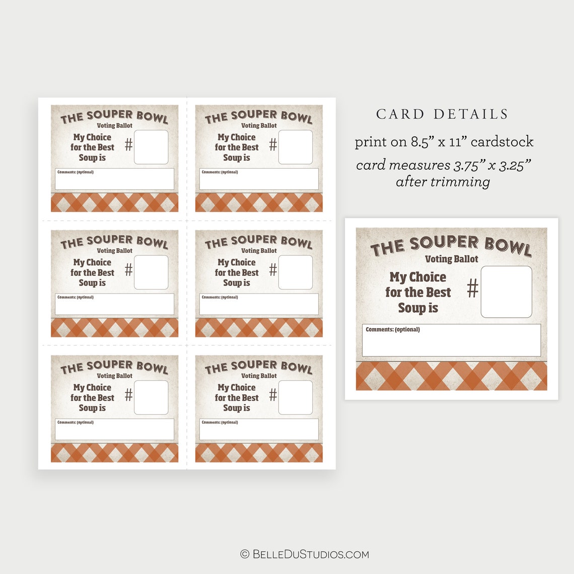 The ORIGINAL Printable Souper Bowl Easy Ballots, Cook off Competition ...