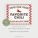 Printable Chili Cook-off Ballot Box Sign, Sign for Ballot Voting, NO ...
