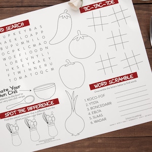 Printable Chili Cook-off Fun Activity and Game Sheet for Kids, Chili ...