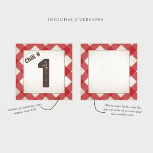 Printable Chili Cook-off Crockpot Number Cards, Chili Cook off ...