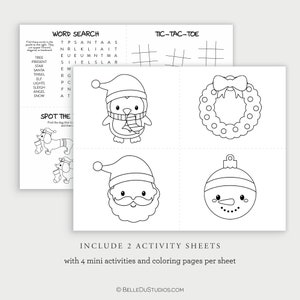 Printable Christmas Activity Coloring Pack for Kids, Christmas Stocking ...