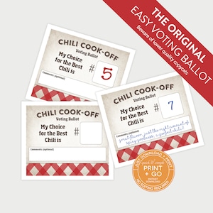 The ORIGINAL Printable Chili Cook-off Easy Ballots, Cook off ...